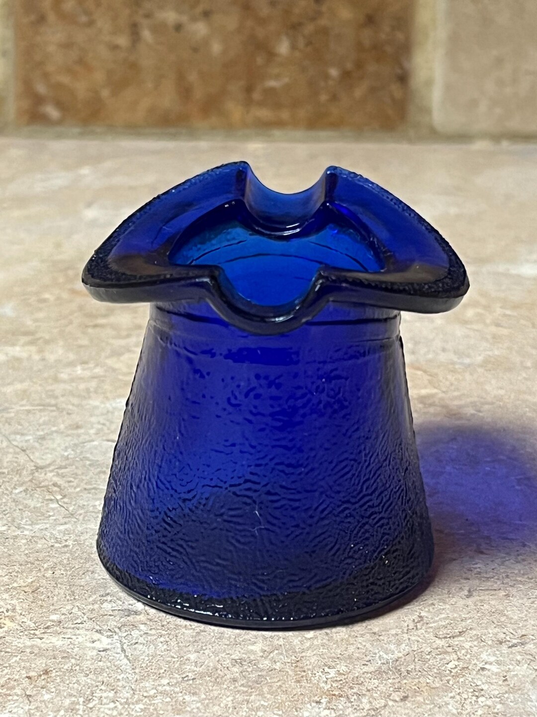 Cobalt Blue Glass Top Hat Ashtray - Etsy