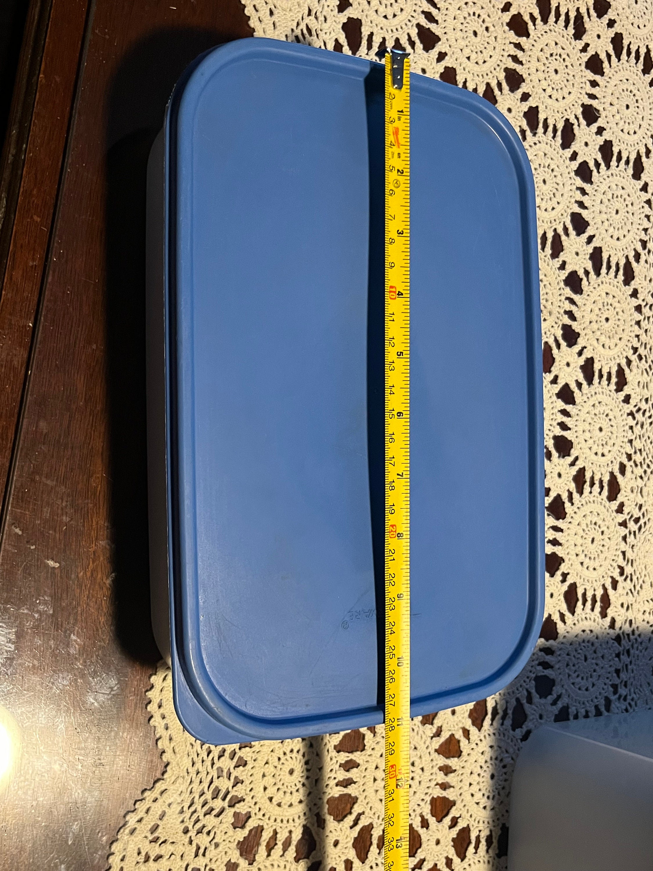 Tupperware Storage Set of 3 With Blue Lids - Etsy