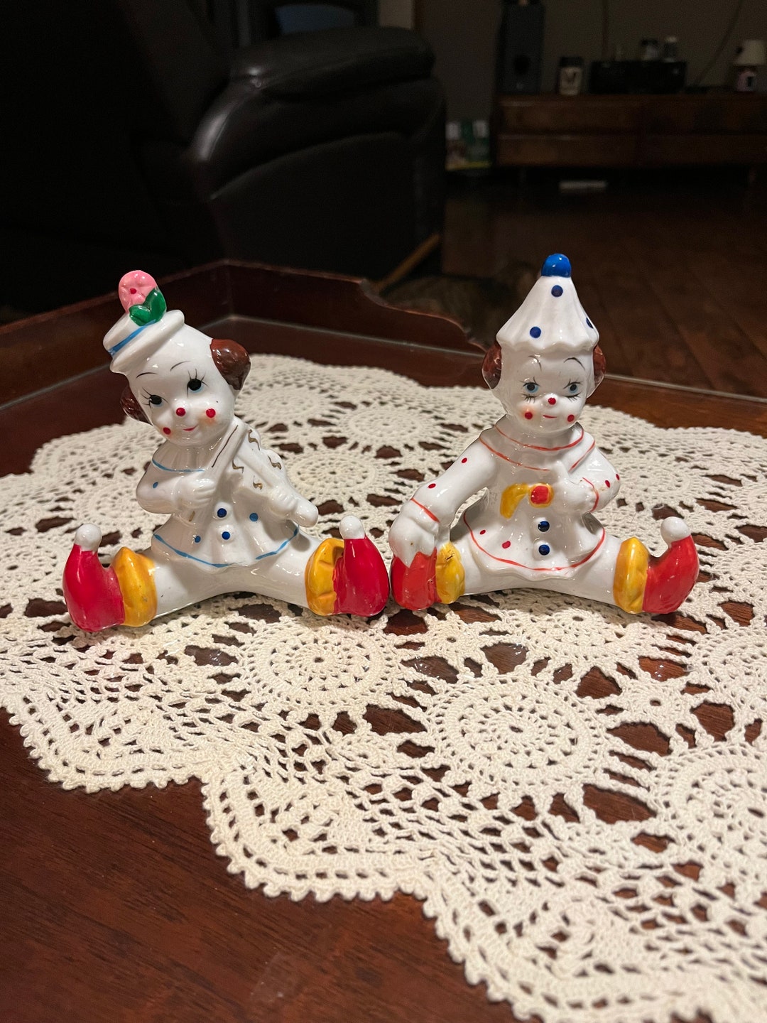 Porcelain Clown Figurines, Set of 2two - Etsy