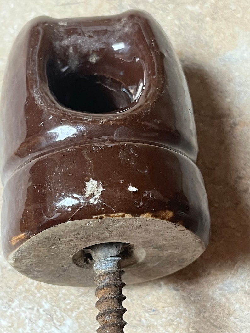 Vintage Brown Ceramic Electrical Telephone Pole Insulator, Illinois - Etsy