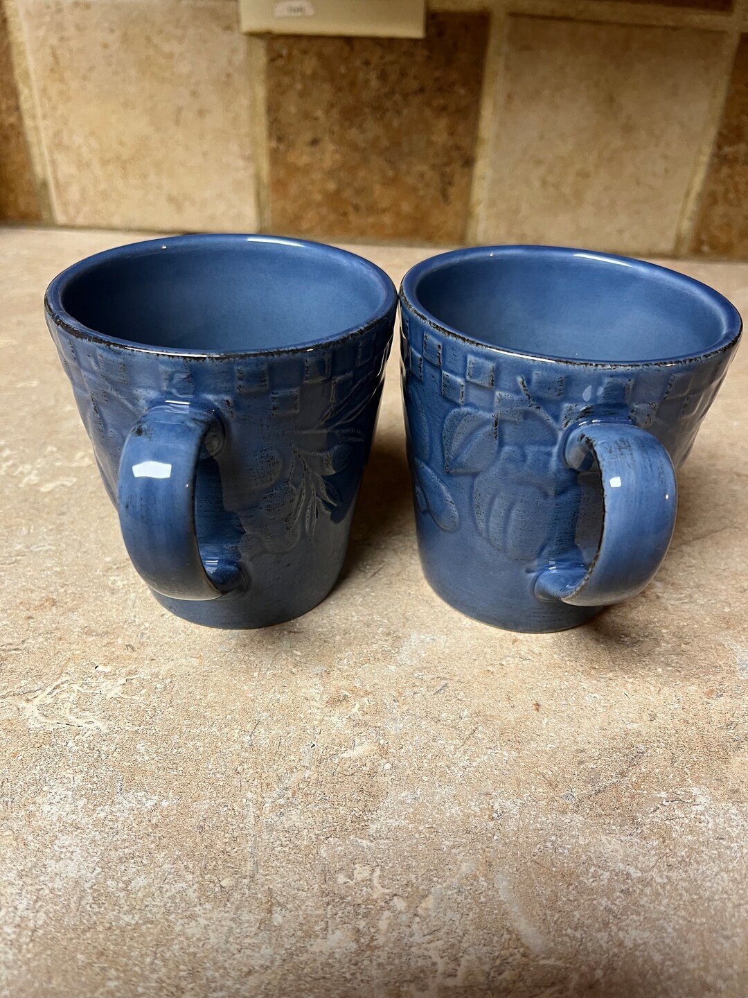 Home Grown Riviera Van Beers Signature Houseware Mugs - Set of 2 Blue ...