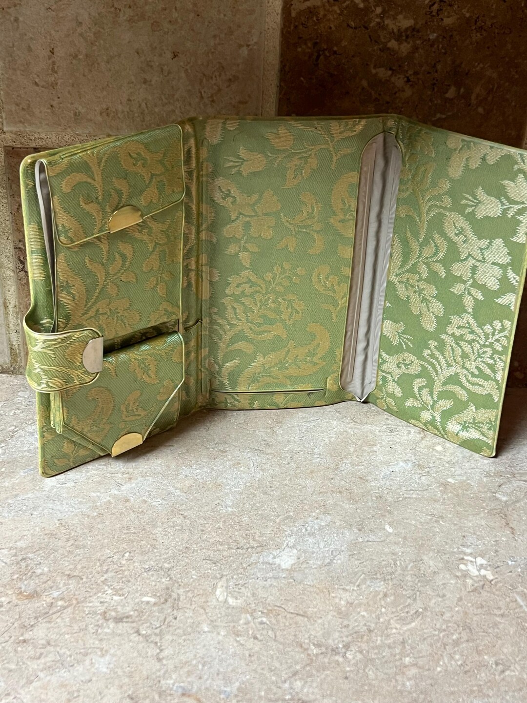 Green Floral Wallet With Checkbook Holder - Etsy