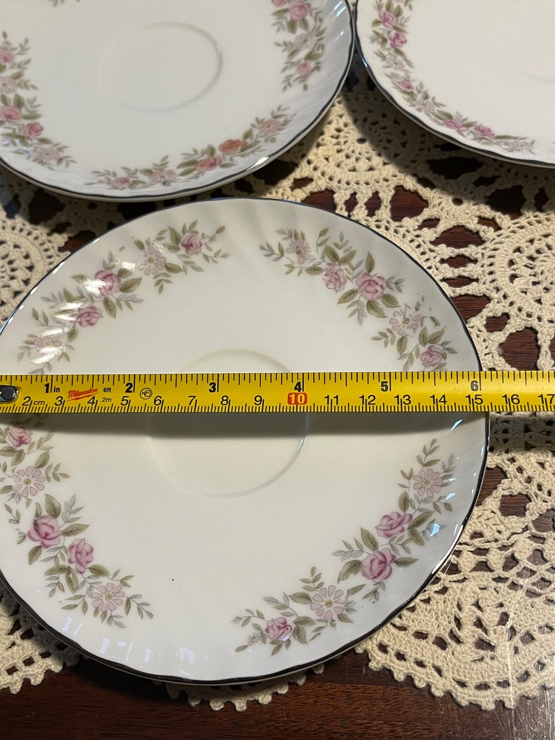 Teahouse Rose Fine China Saucer Plates Set of 6 - Etsy