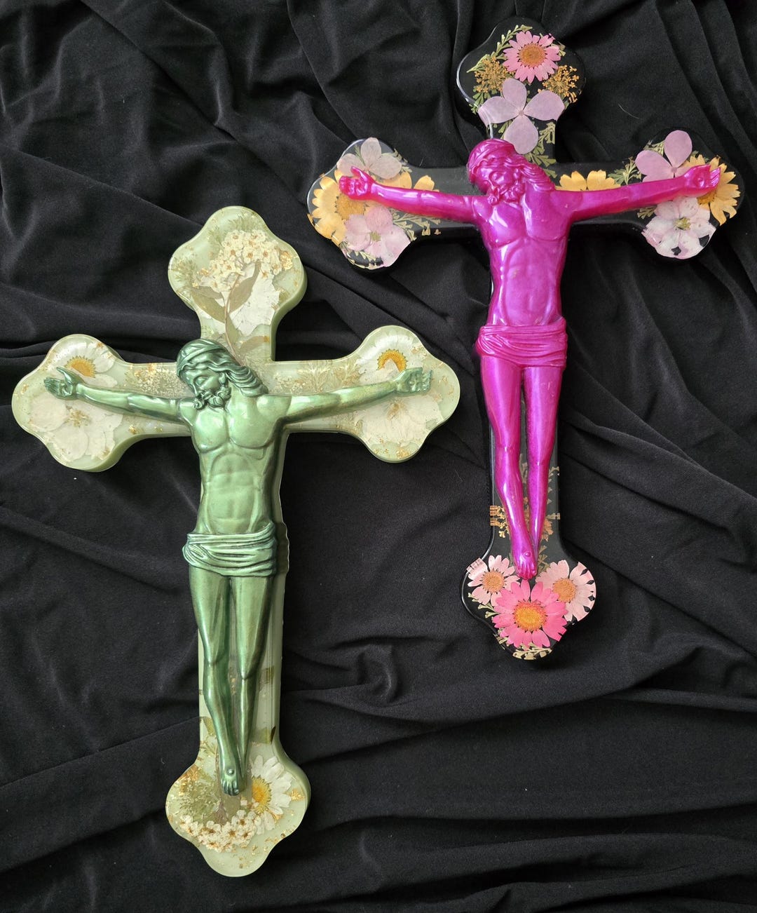 Floral Jesus Christ Crucifix Cross Wall Hanging - Etsy