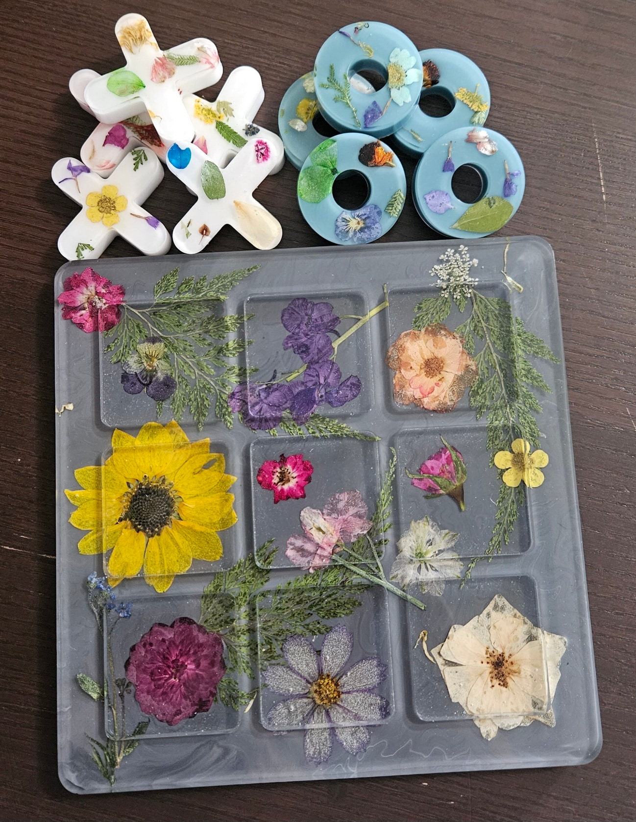 Custom Large Floral Tic Tac Toe Board - Etsy