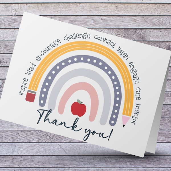Teacher Appreciation Card - Etsy