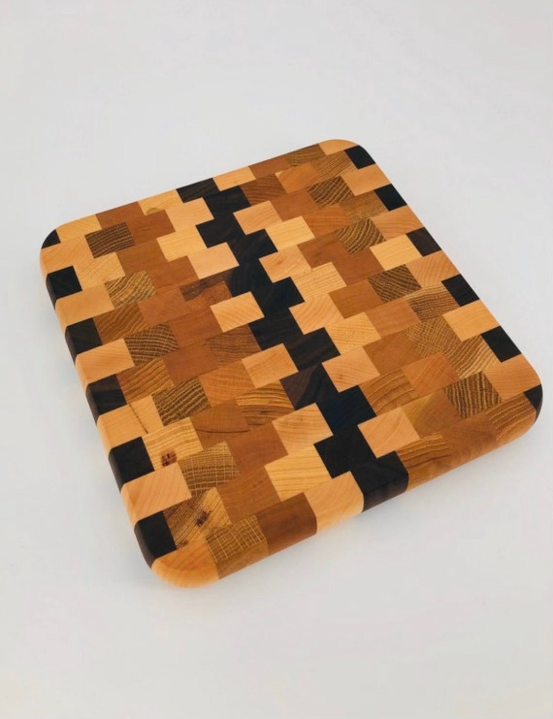 9" Square Multi-wood Cutting Board for Your Kitchen - Etsy