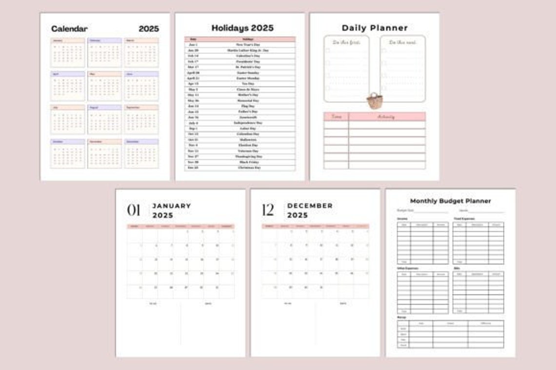 2025 Budget Planner Canva Template, Planner 2025, Digital Download ...