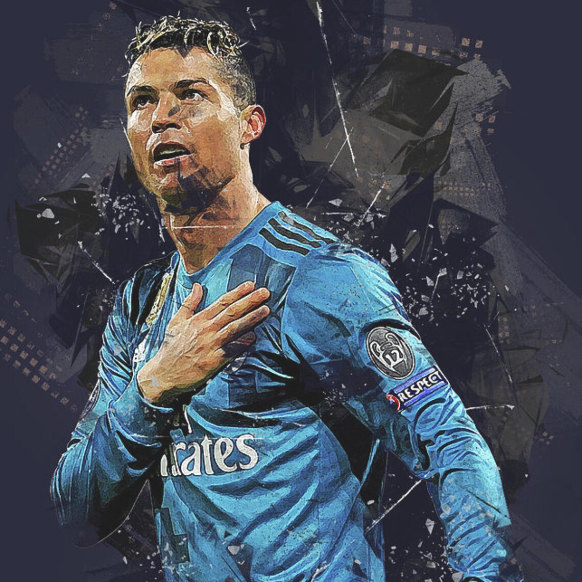 Christiano Ronaldo, 5 Potos, Number 7, 2000x2000 Px. Digital Download ...