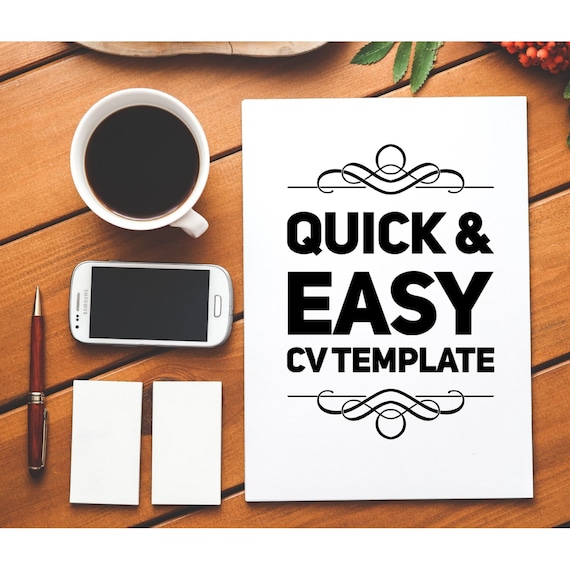 Quick & Easy CV Template - Etsy