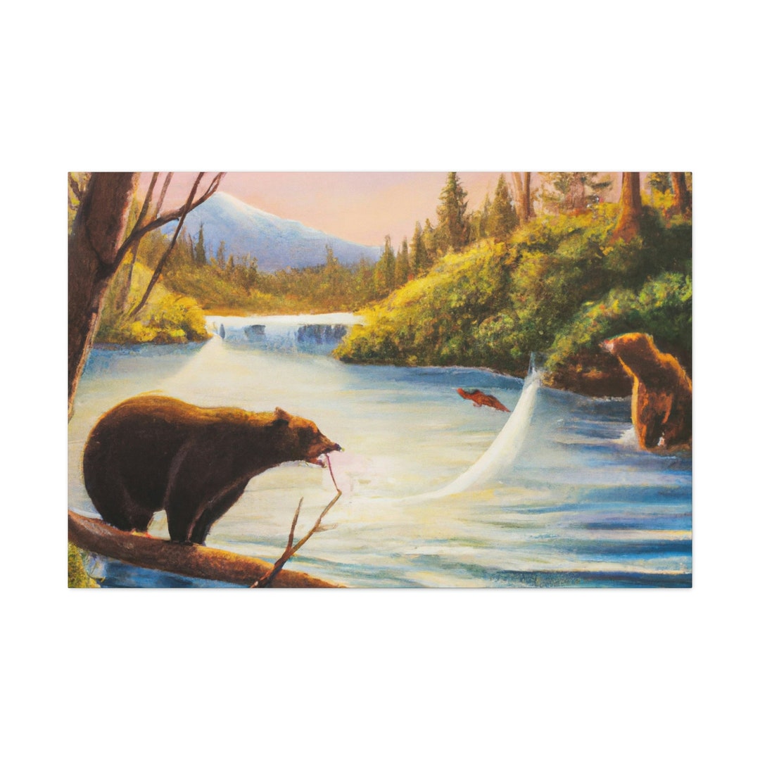 Hunting Bear Canvas Print - Etsy