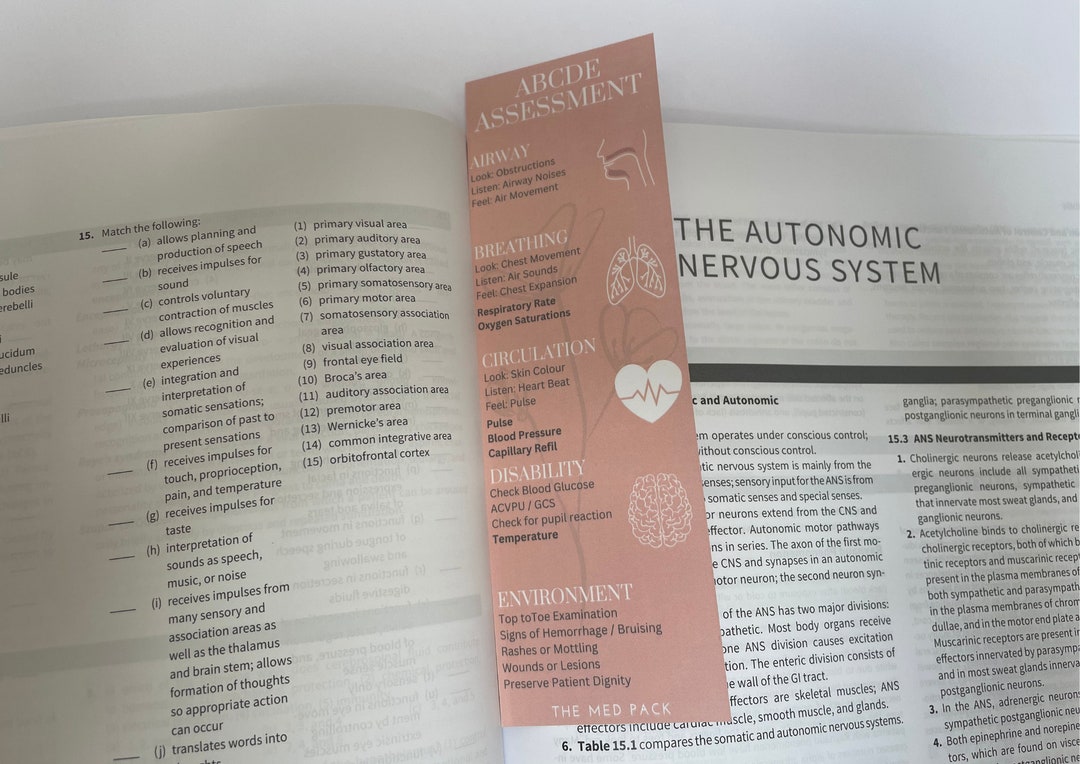 ABCDE Assessment Bookmark Nursing and Medical Tools - Etsy