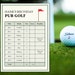 Classic-golf Style Pub Golf Scorecard Printable Template, Bachelor ...