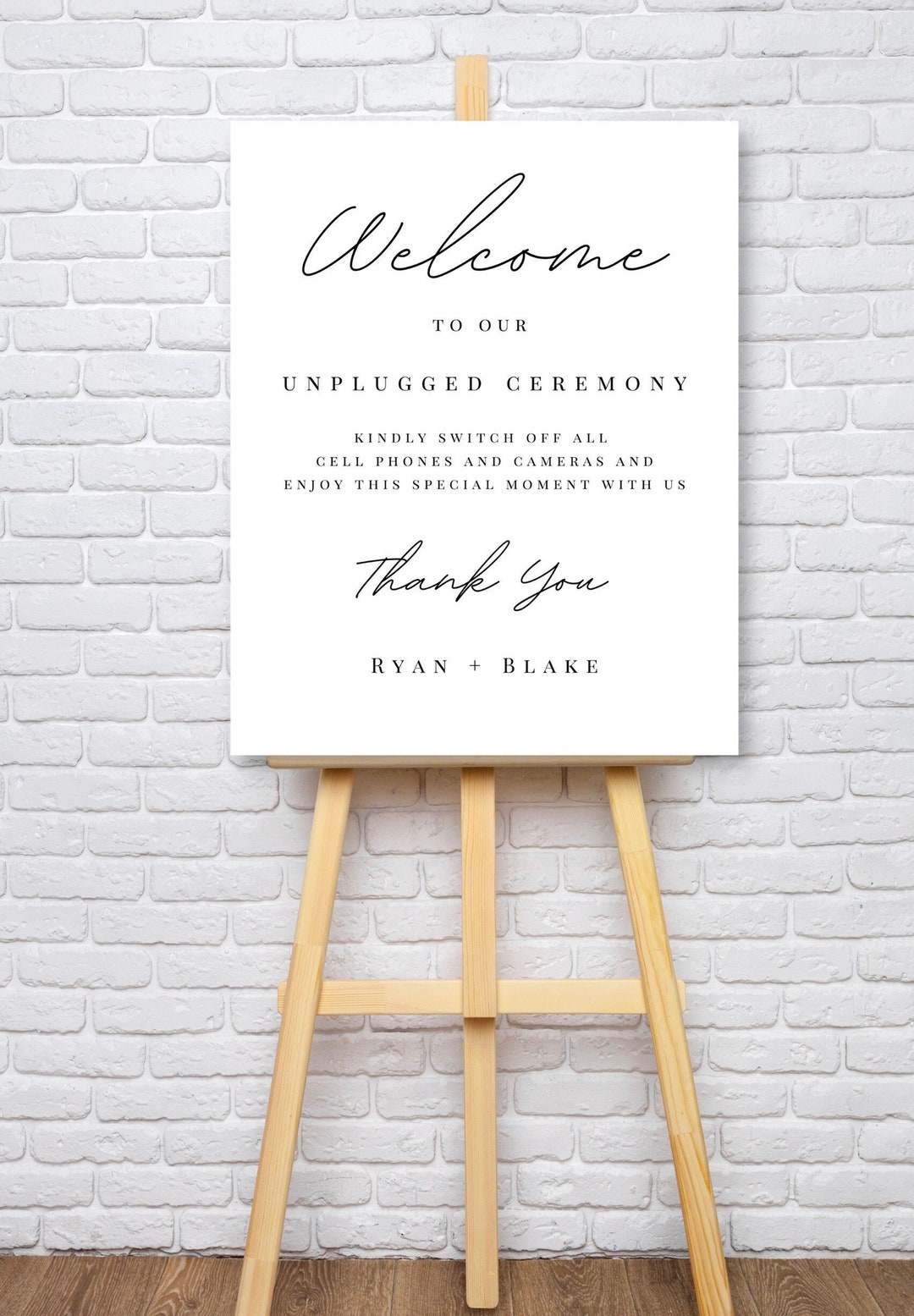Customizable Unplugged Ceremony Wedding Welcome Sign Template, Digital ...