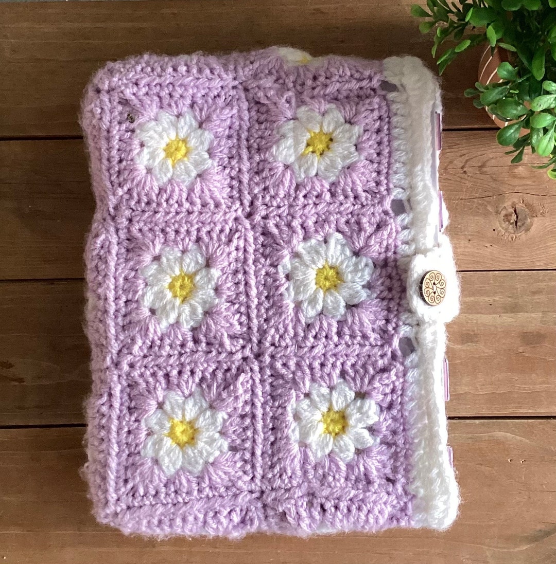 Crocheted Daisy Bible Cover/ Bible Sleeve/book Sleeve/ Bible Pouch ...