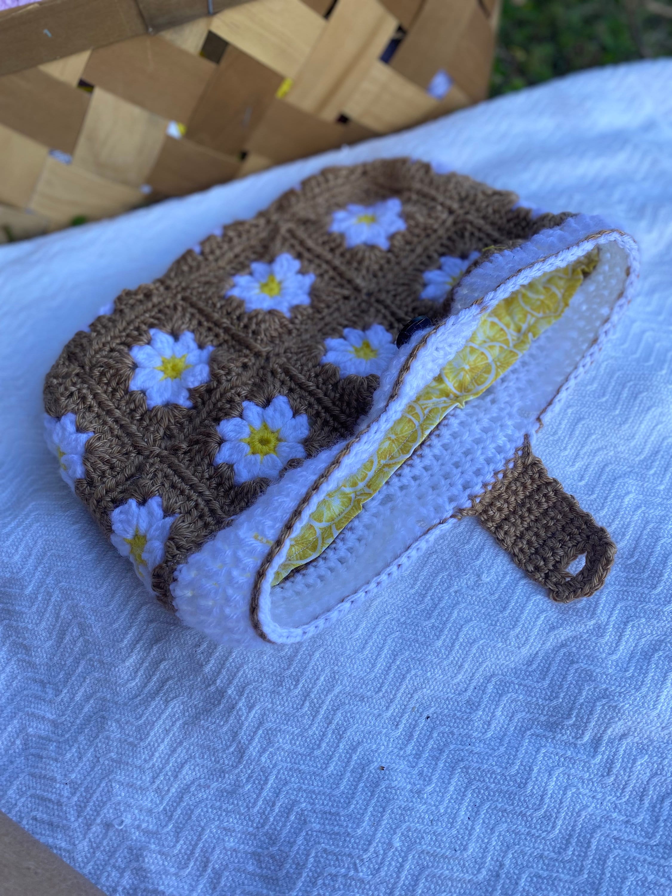 Crocheted Daisy Bible Cover/ Bible Sleeve/book Sleeve/ Bible Pouch ...