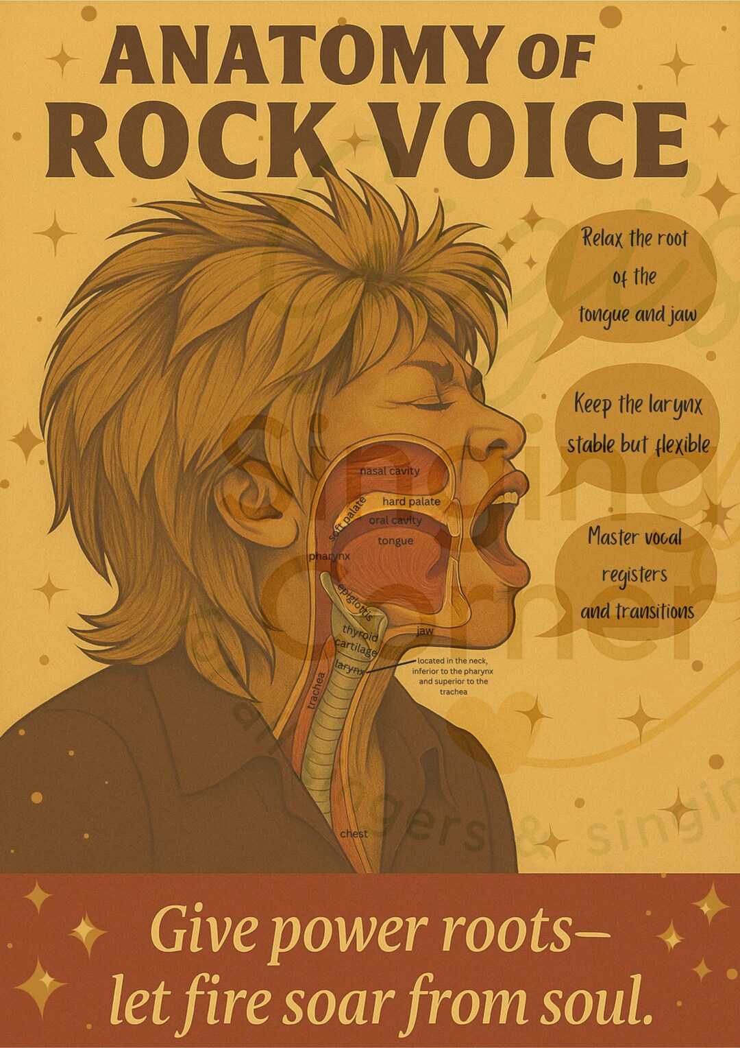 Anatomy of Rock Voice Art Print: Vintage Style Vocal Technique Decor - Etsy