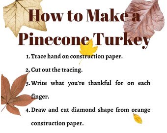 How to Make a Pinecone Turkey Party Activity - Etsy