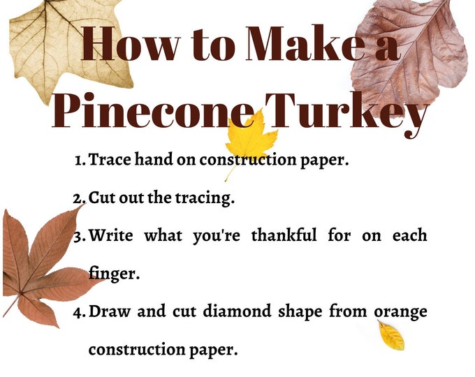 How to Make a Pinecone Turkey Party Activity - Etsy
