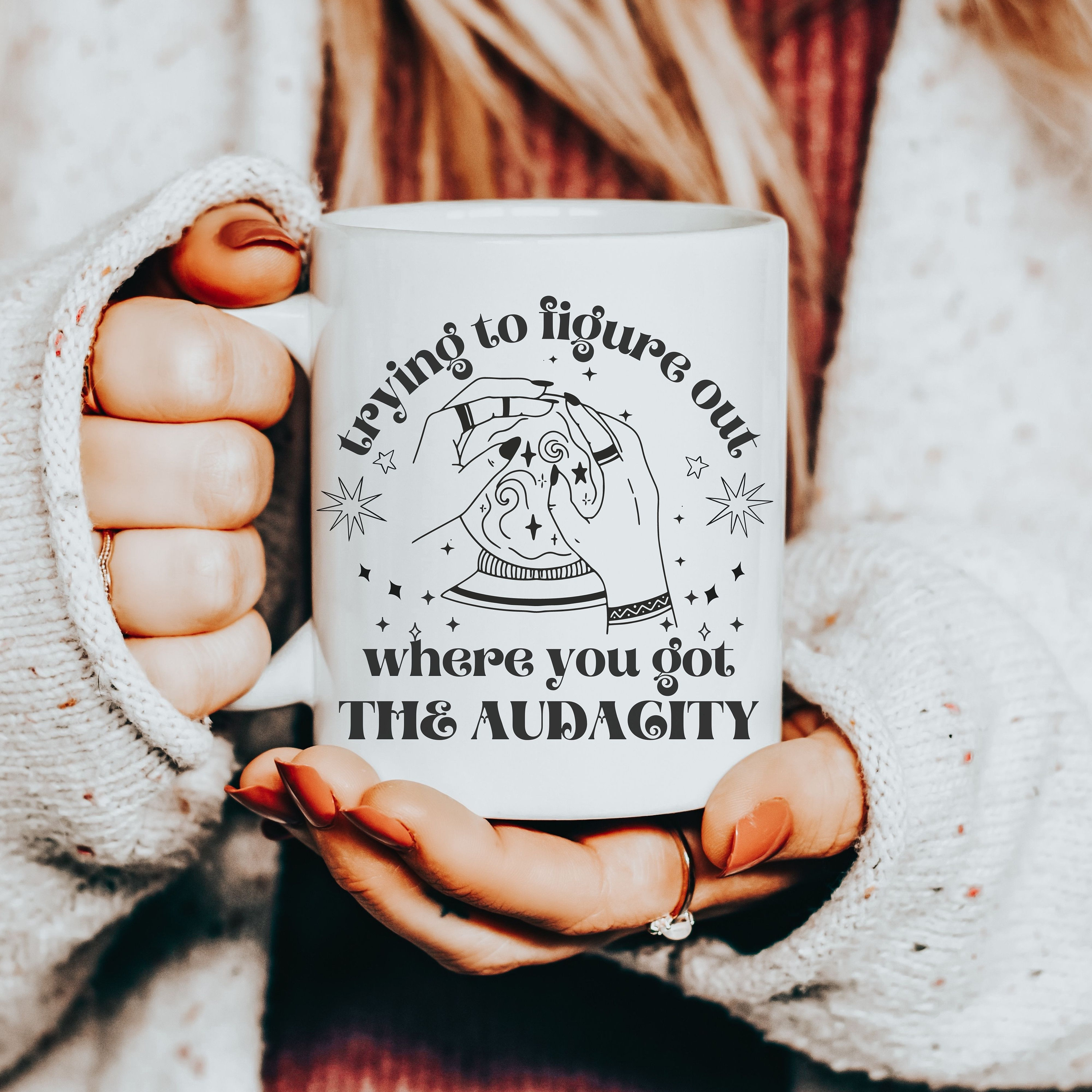 Crystal Ball Mug, the Audacity, Evil Eye Mug, Fortune Teller Mug, Moon ...