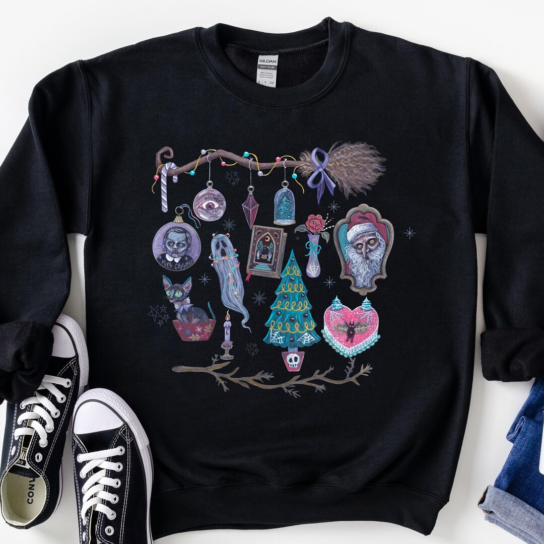 Spooky Christmas, Pastel Goth Christmas, Goth Holiday Sweater, Gothic ...