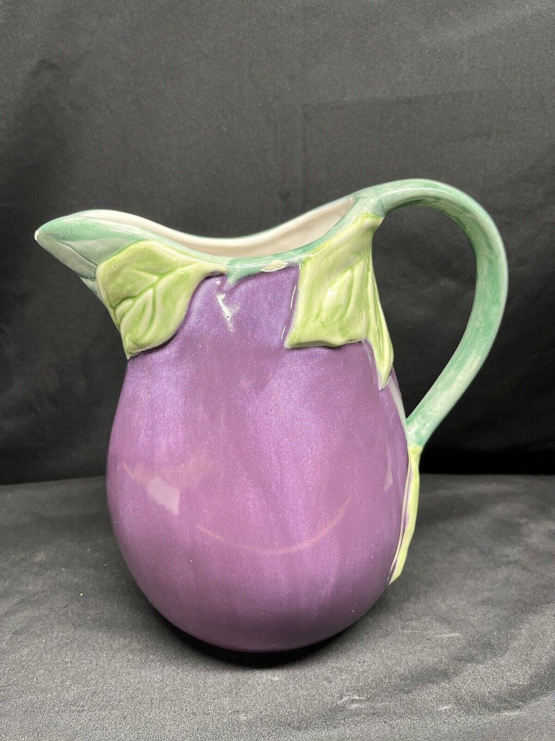 A Rather Unique Vintage Treasure Craft Pitcher Purple CHIPPED SEE ...