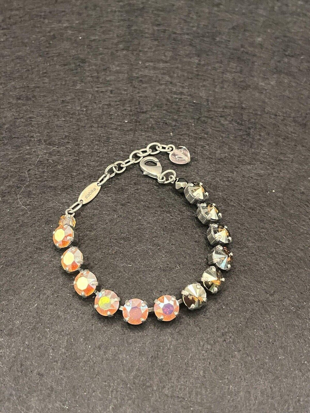 A Stunning Vintage Sabika 925 Sterling Silver 9 Bracelet Iridescent ...