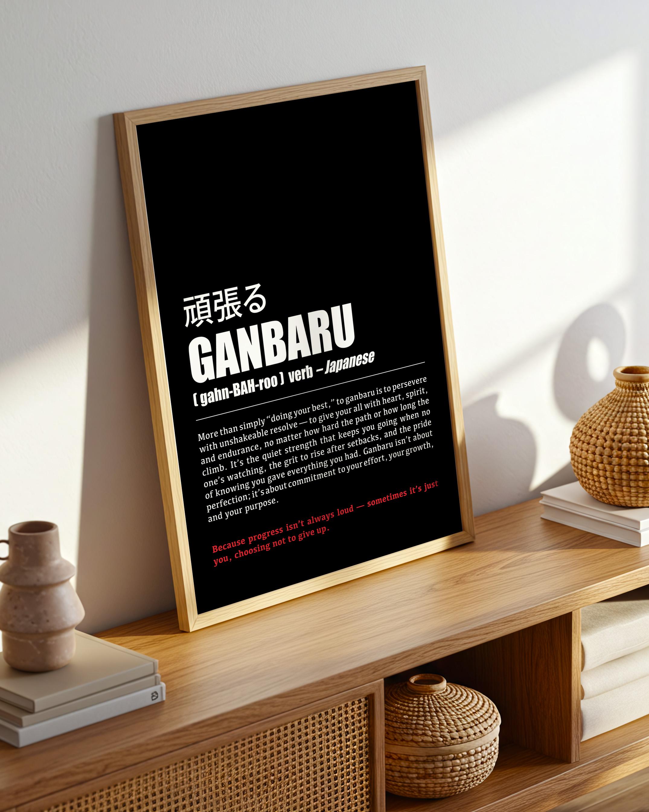 Ganbaru Japanese Definition Poster | Printable Download Wall Art ...