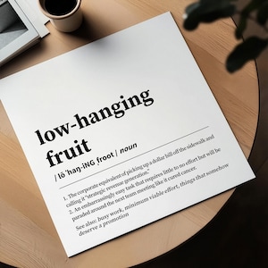 Low Hanging Fruit Funny Definition Poster | DIGITAL DOWNLOAD ...