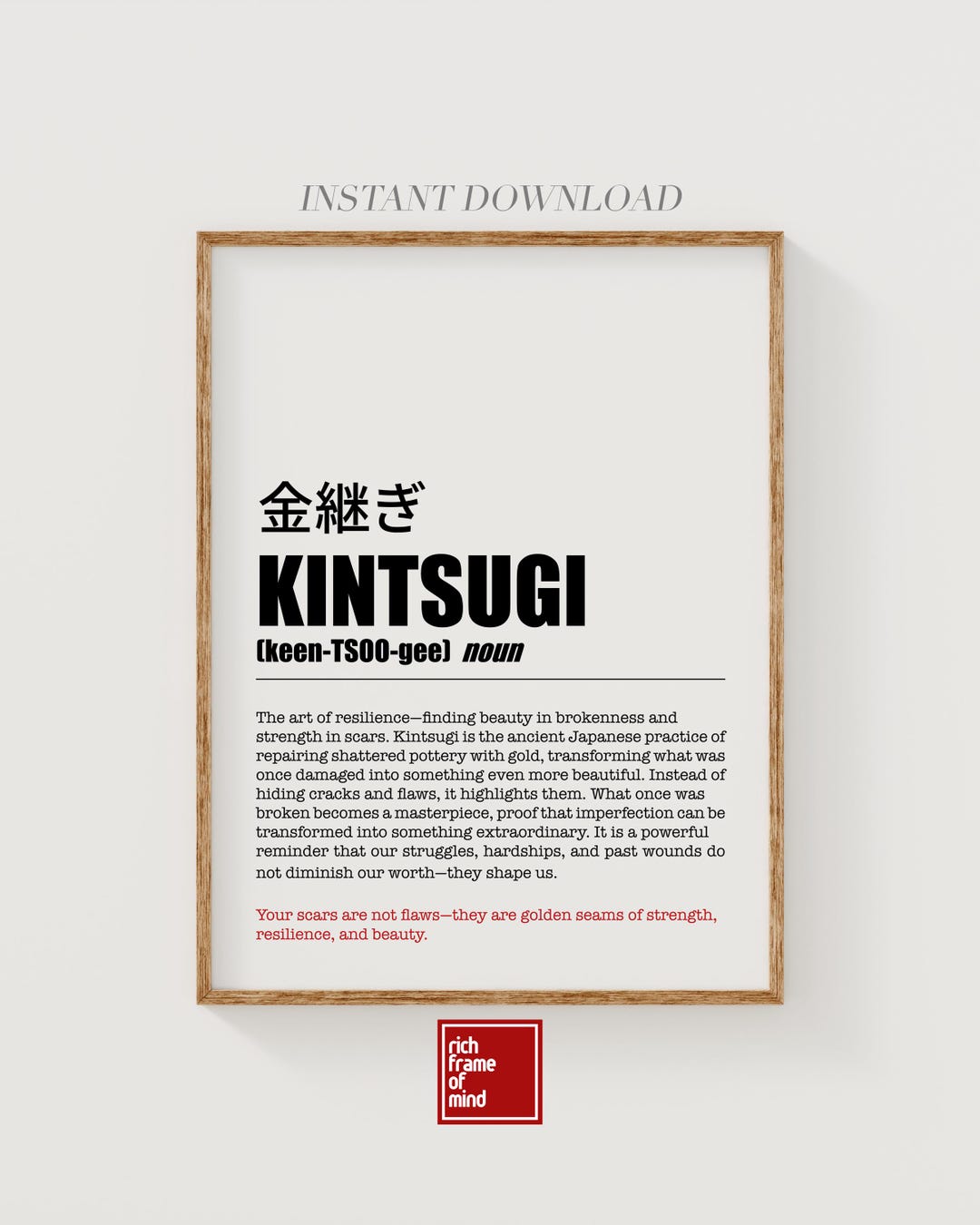 Kintsugi Definition Art | Japanese Philosophy Motivational Quote ...
