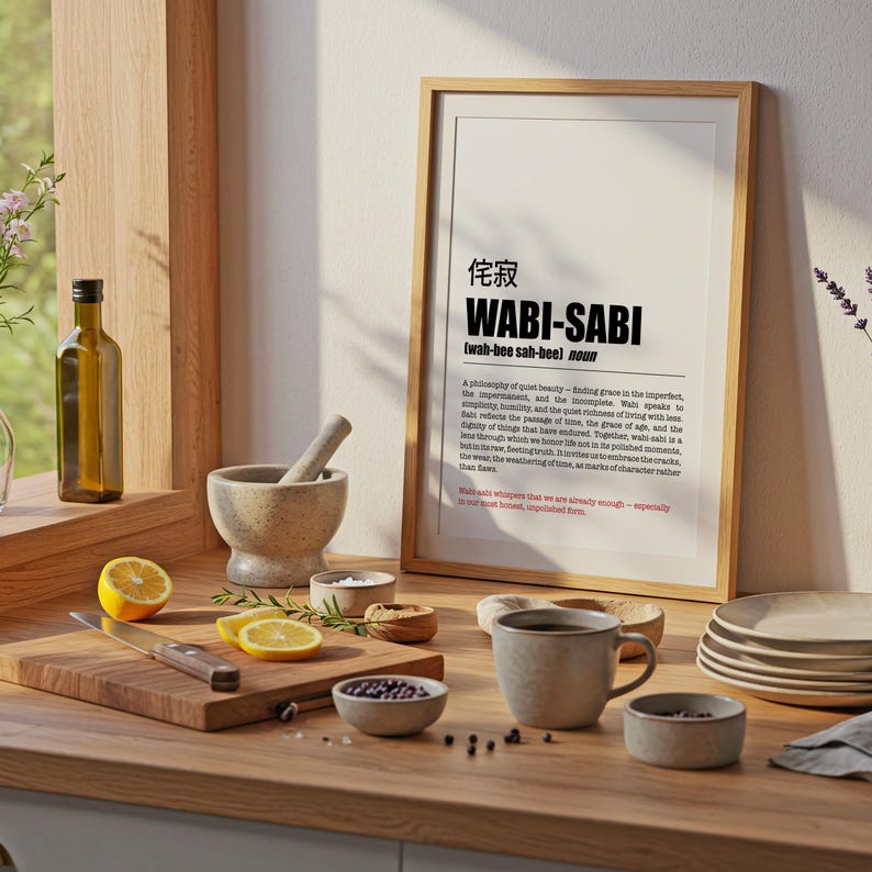 Wabi-sabi Definition Wall Art | Japanese Aesthetic Philosophy Poster ...