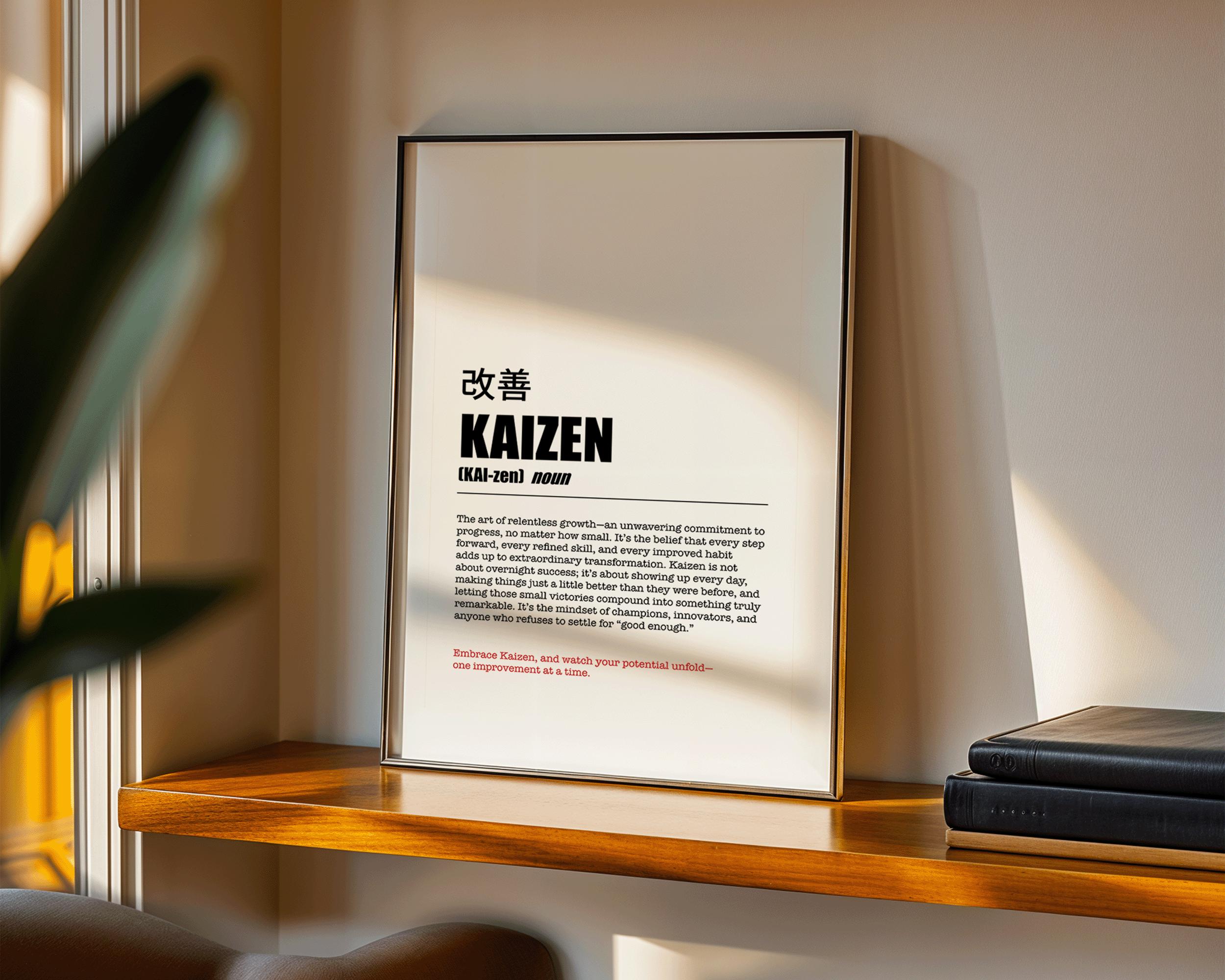 Kaizen Definition Wall Art | Japanese Philosophy Motivational Quote ...