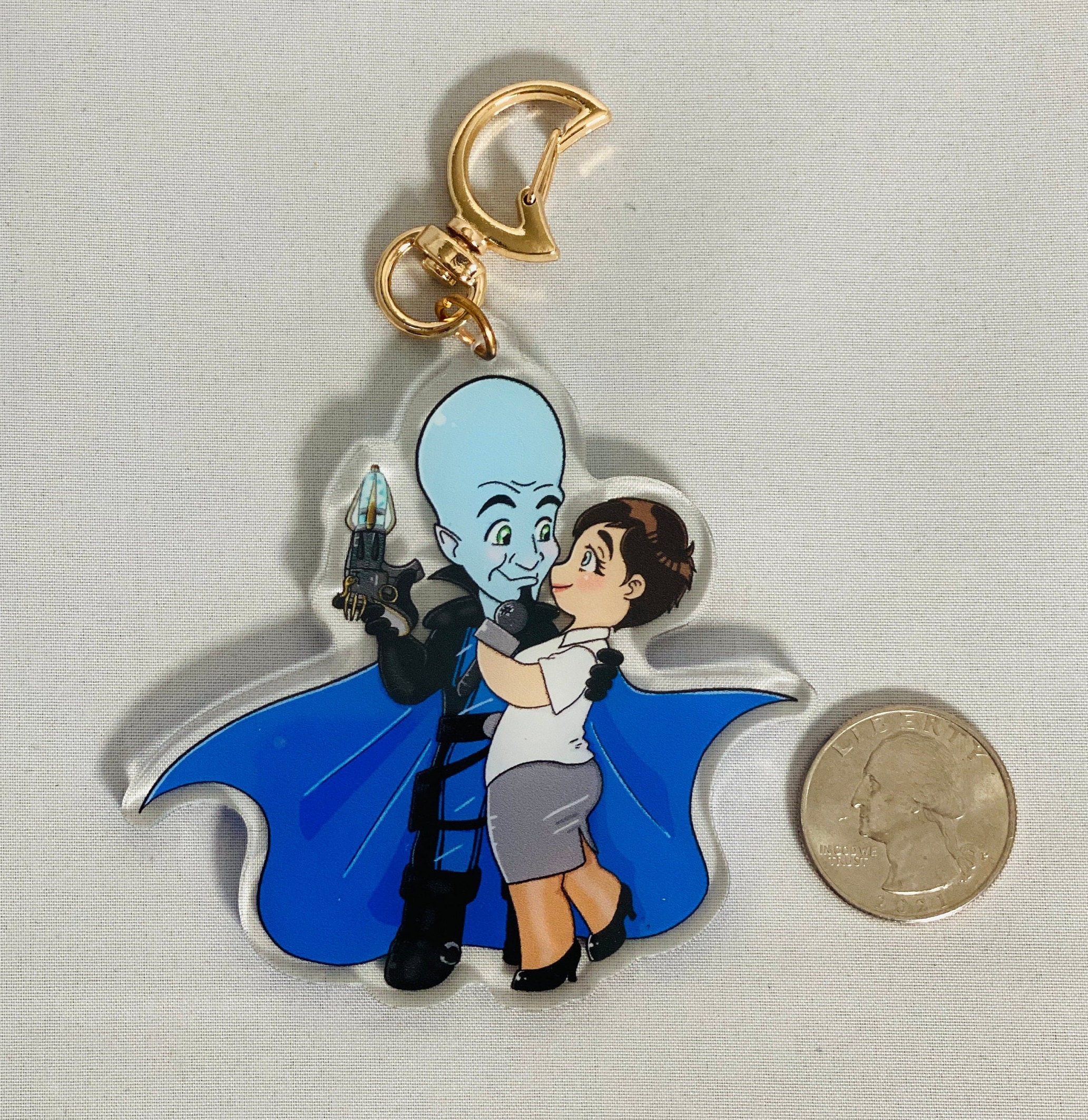 Megamind and Roxanne Acrylic Charm Keychain - Etsy