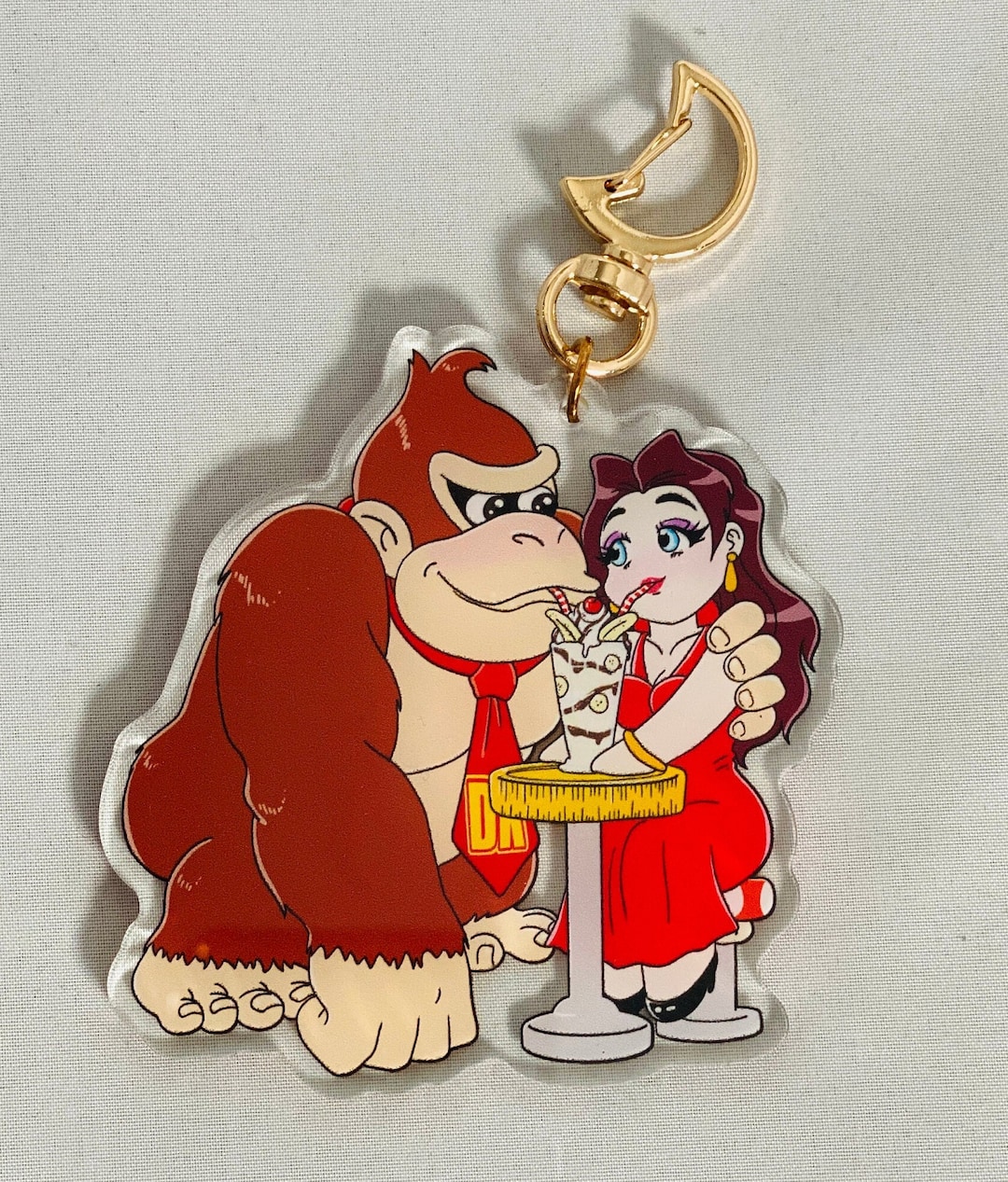 Donkey Kong and Pauline Acrylic Charm Retro Video Game Keychain - Etsy