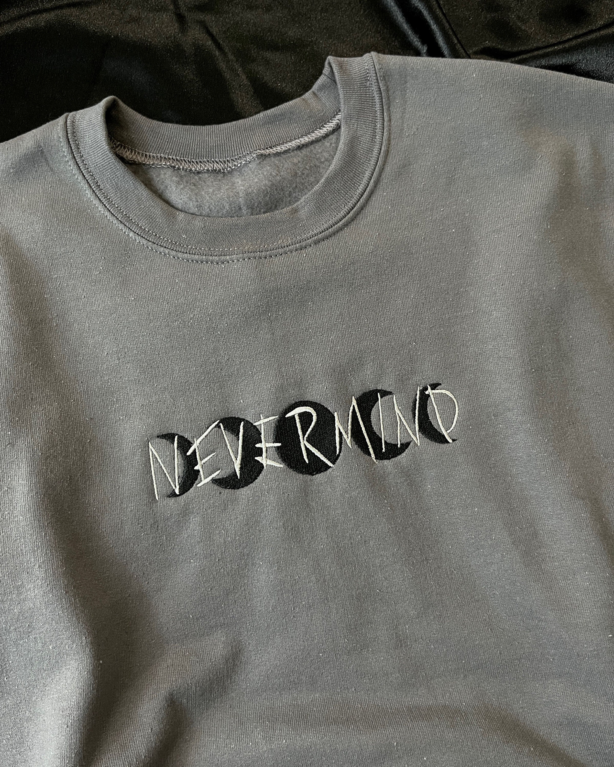 NEVERMIND- Embroidered Sweatshirt - Etsy