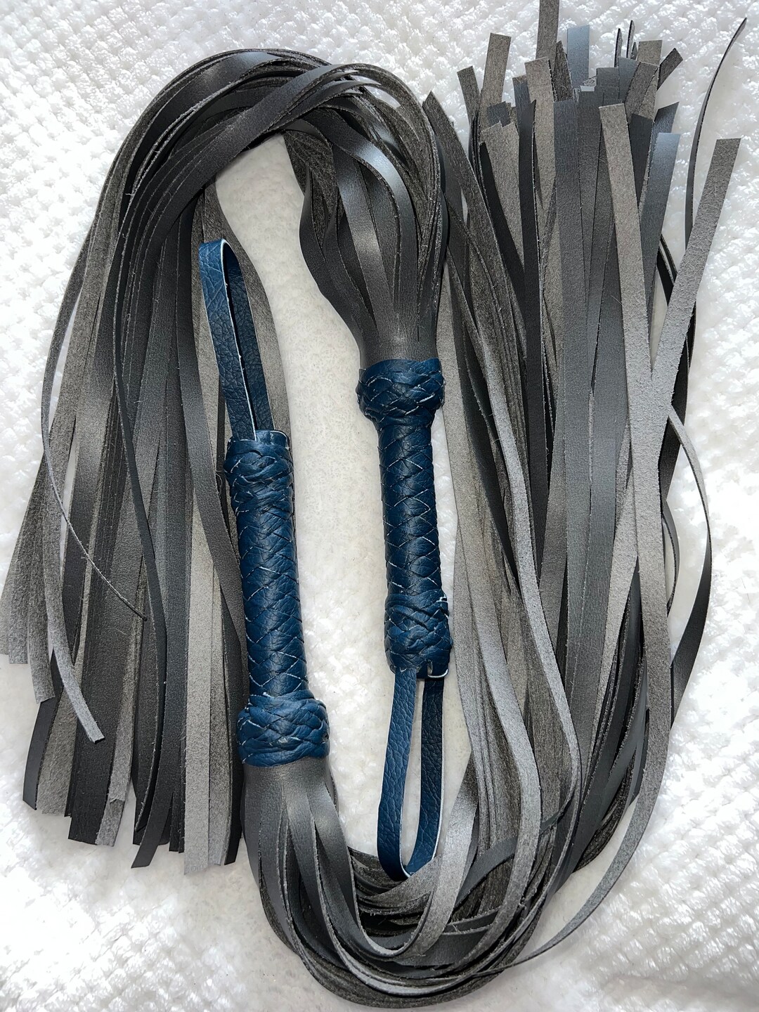 Navy Blue and Gray Vinyl Flogger - Etsy
