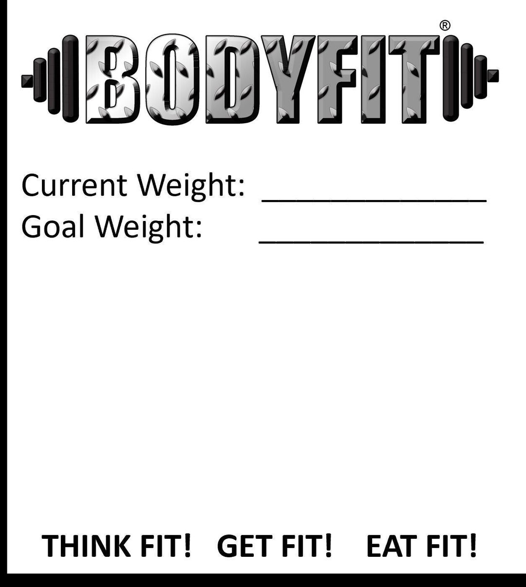 BODYFIT Weight Goal Sticky Notes - Etsy