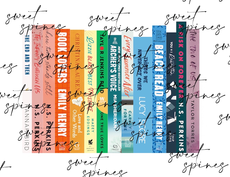Customized Book Spines Print Digital Download 1 5 Books Custom Book Spines Print T For Book