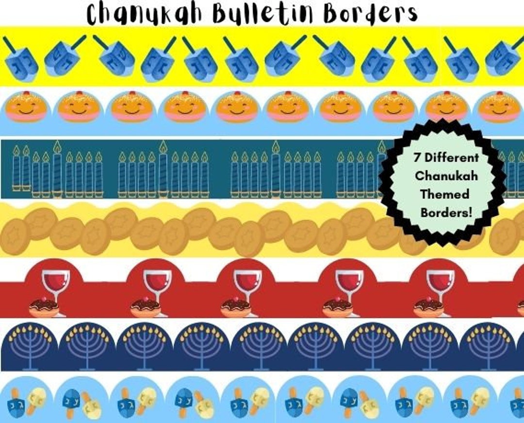 Chanukah Bulletin Borders 7 Different Designs - Etsy