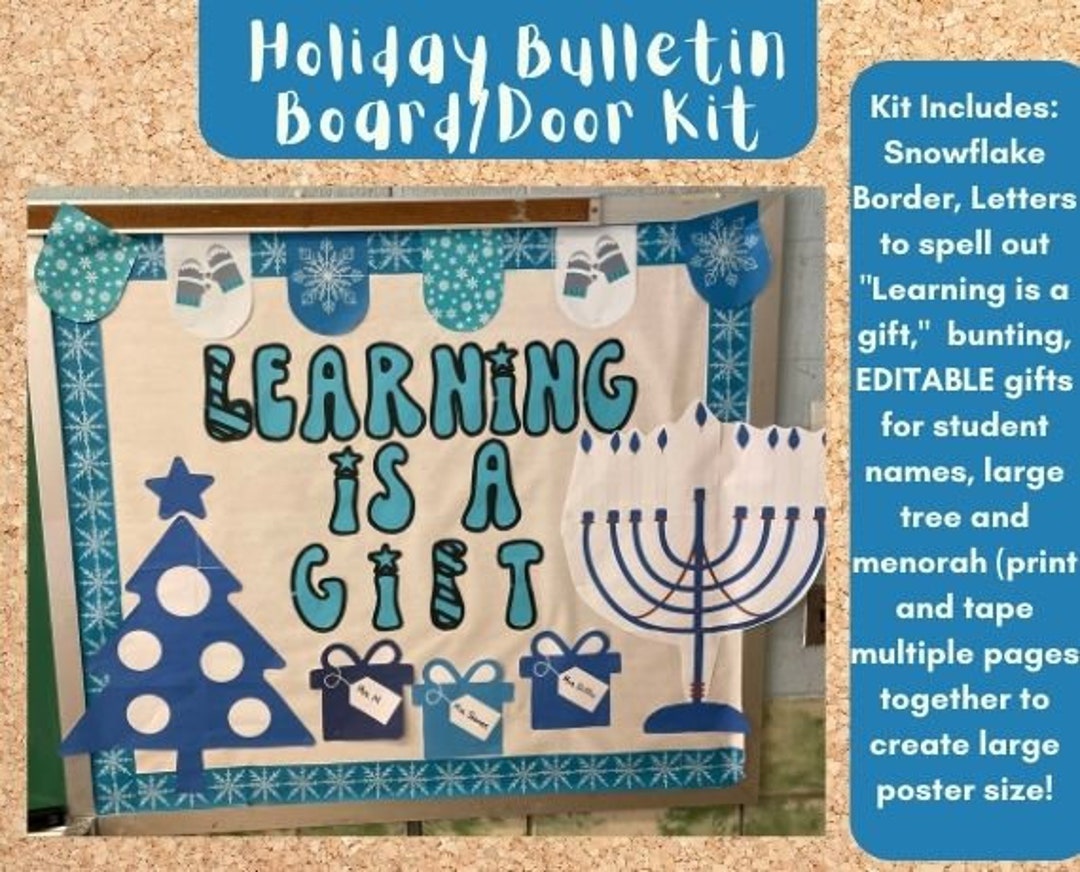 Holiday Christmas / Hanukkah COMPLETE Bulletin Board Kit Learning is a ...