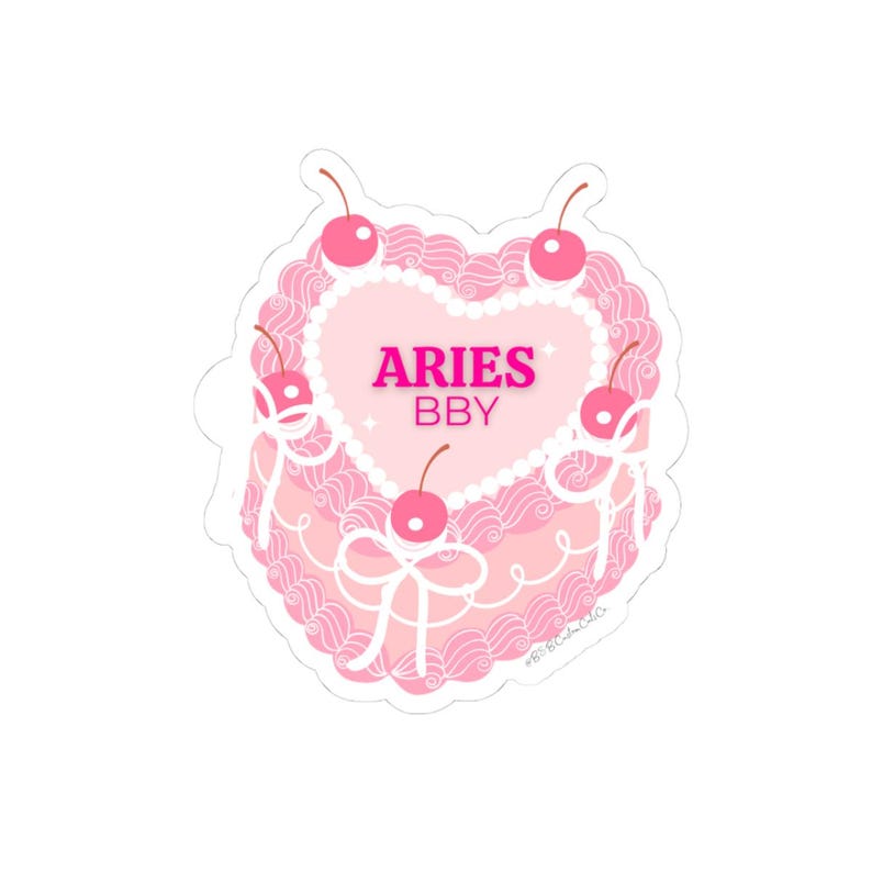 Aries Birthday Cake Stickers, Cute Zodiac Decals, Horoscope Decor, Gift ...
