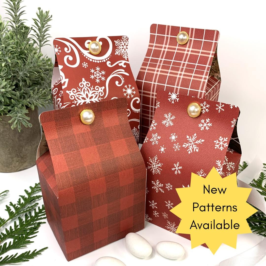 Handmade Christmas Favor Boxes: Snowflake, Vintage Santa, Reindeer and ...