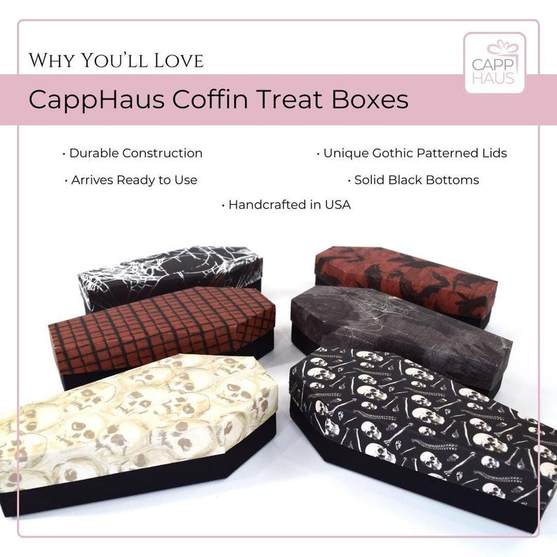 Halloween Coffin Treat Box: Spooky Gothic Candy Favors, Skeleton Spider ...