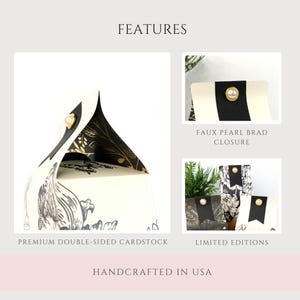 Christmas Favor Gift Boxes Elegant Floral Boxes in Black and Gold ...