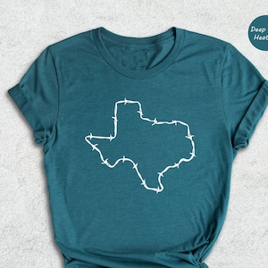 Barbed Wire Texas Shirt, Texas Map Shirt, Texas Shirt, States of ...