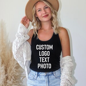Custom Logo Text Photo Tank Top, Personalized Tank Top, Custom Design ...