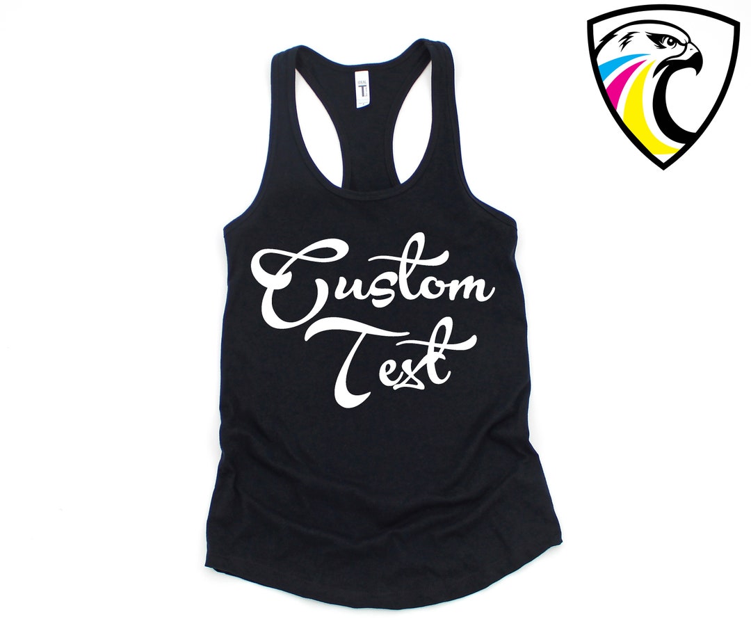 Custom Text Tank, Custom Bride Tank, Custom Workout Tank Top, Your Text ...