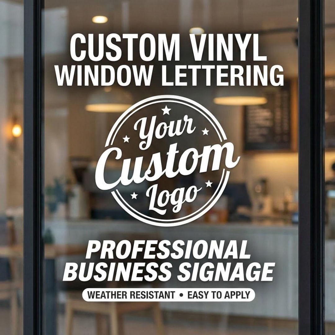 Custom Glass Door Business Sign UV Stıcker- Vinyl Decal With Logo, QR ...
