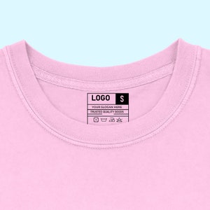 Tag Less Neck Label, Branding Labels With Custom Logo Ready to Press ...