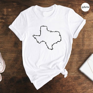 Barbed Wire Texas Shirt, Texas Map Shirt, Texas Shirt, States of ...